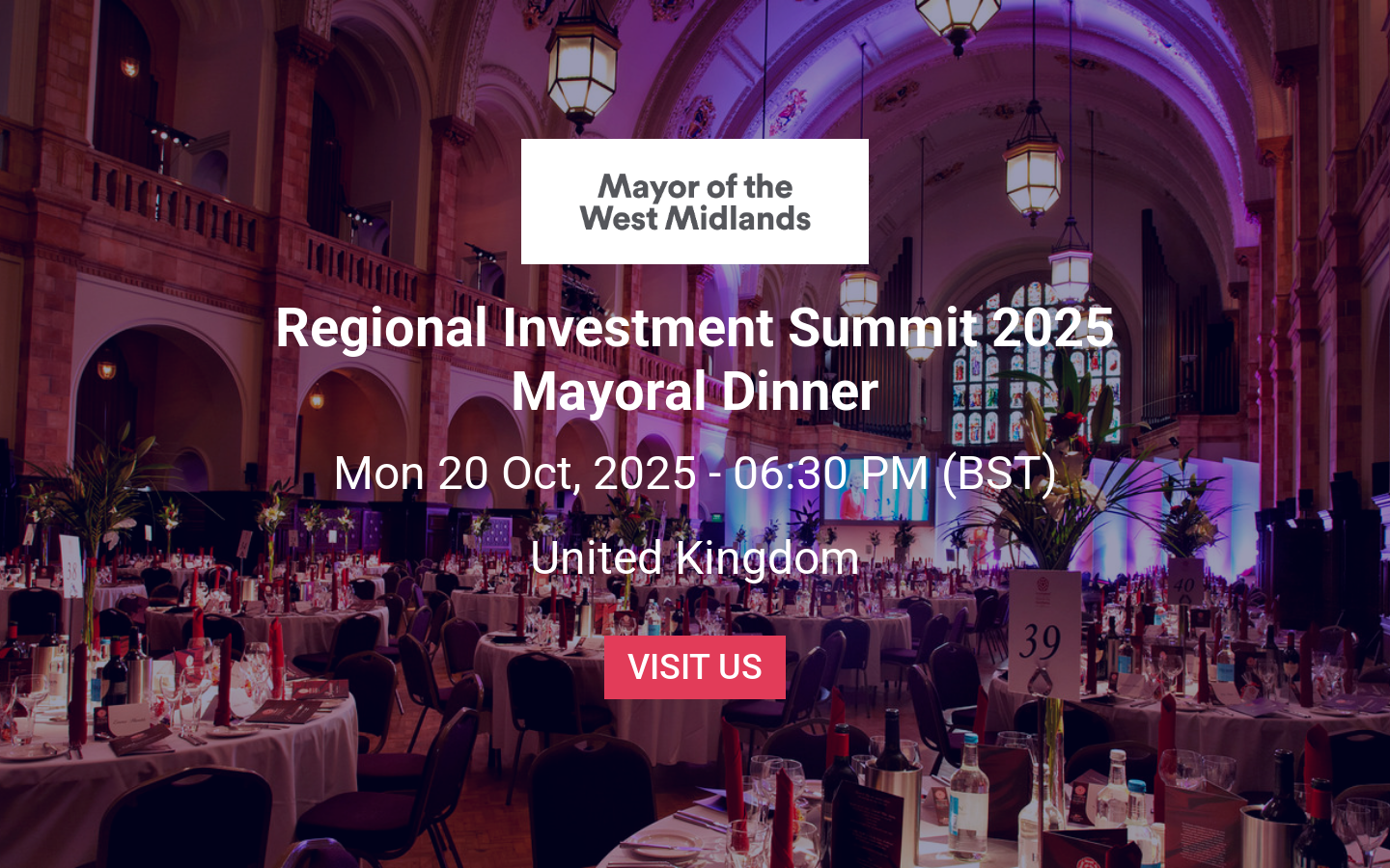 Regional Investment Summit 2025 Mayoral Dinner